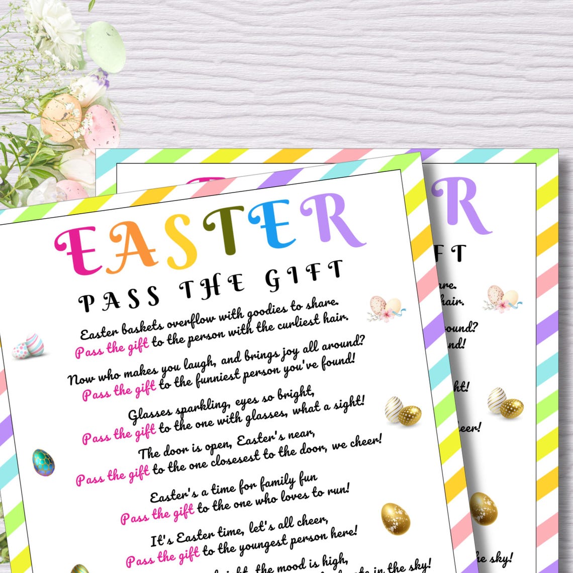 Printable Easter Pass the Prize Game, Kids and Adults (digital Download ...