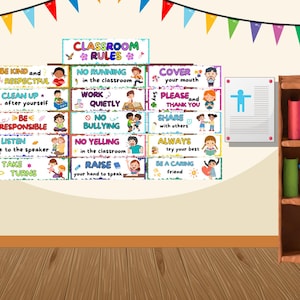Printable Classroom Rules Posters |classroom Decor | Behavior Rules ...