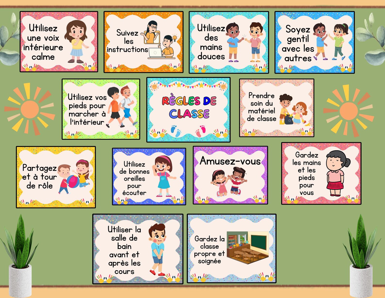 French Classroom Rules Poster, Preschool Kindergarten Decor - Etsy