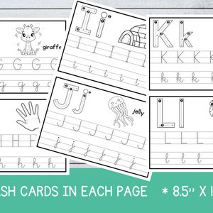 ABC Phonics Tracing Cards Flash Cards Phonics Alphabet Tracing With ...