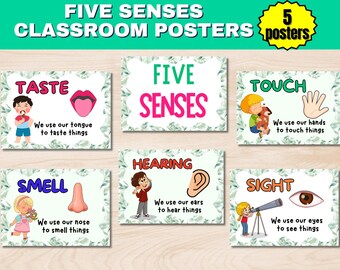 The 5 Senses Posters - Printable | Pre-k, Kindergarten Classroom ...