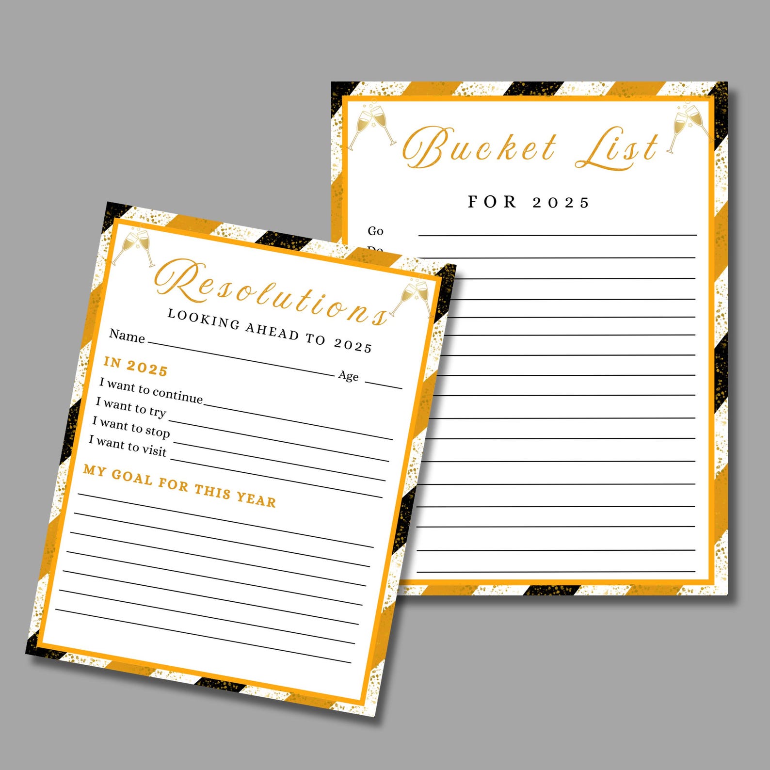 New Year's Printables 2024 Year in Review 2025 Resolutions New Year's ...