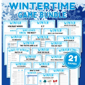 Printable Winter Games Bundle, Winter Party Games, Office Games, Winter ...