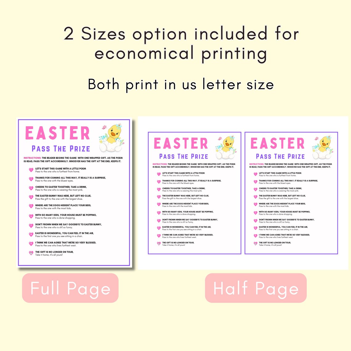 Printable Easter Pass the Prize Game, Family Party (digital Download ...