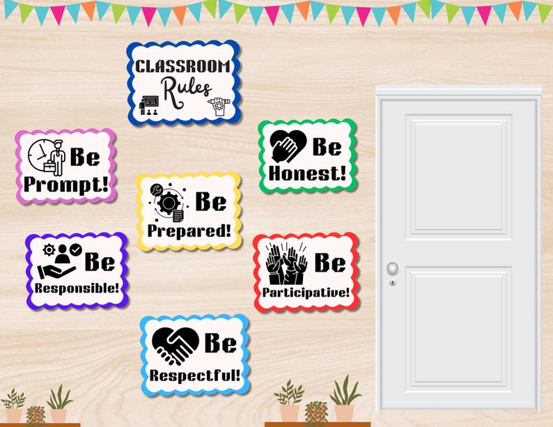 Classroom Rules Poster Set, School Decor (PDF) - Etsy