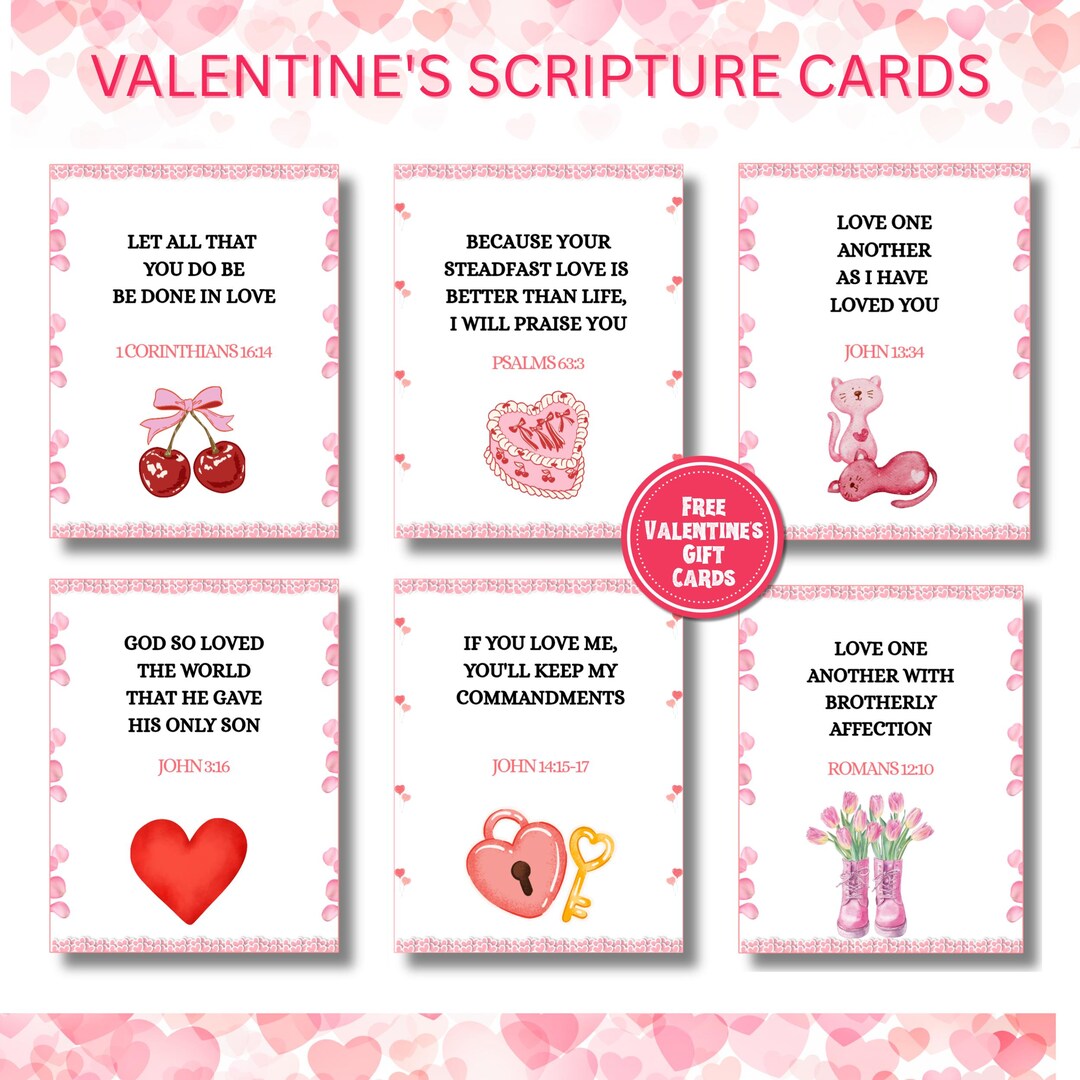 Love Bible Verse Cards | Scripture Valentines | Bible Favors ...