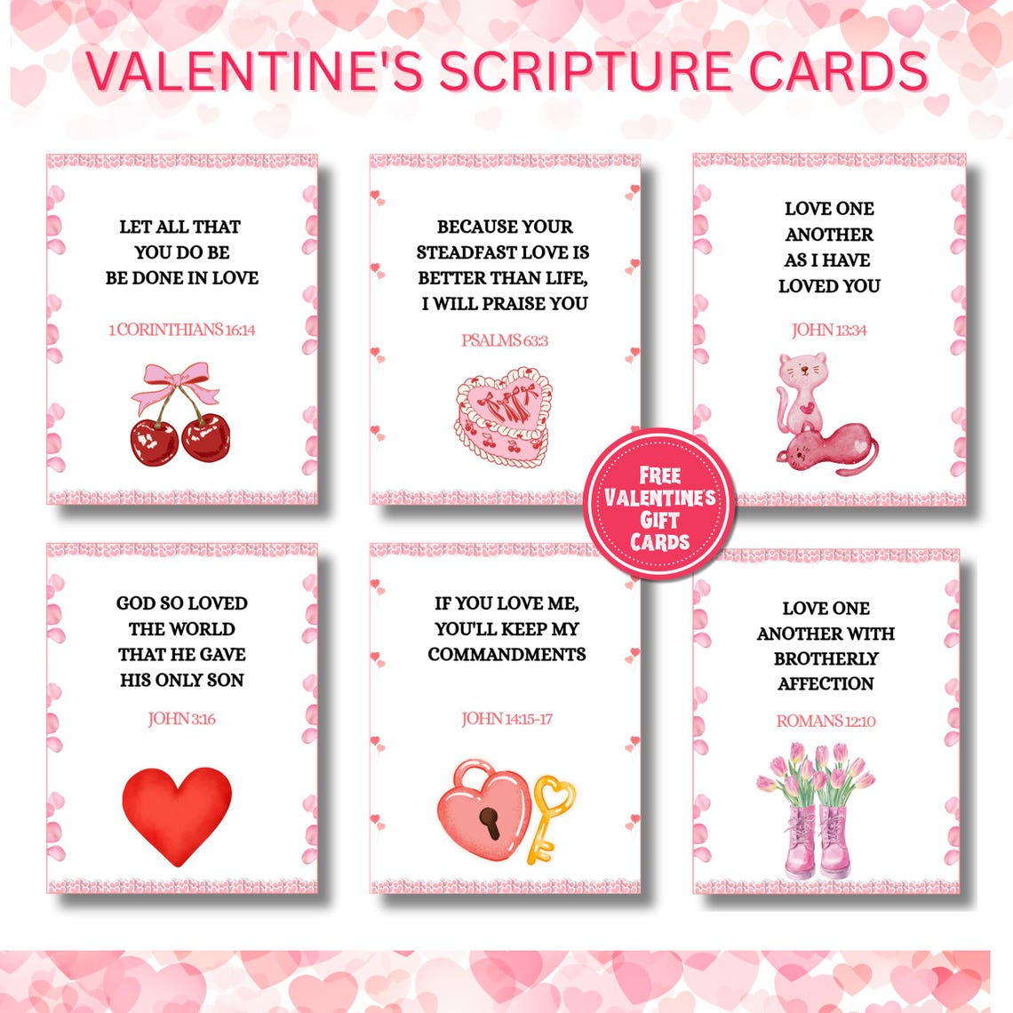 Love Bible Verse Cards | Scripture Valentines | Bible Favors ...