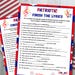 4th of July, Patriotic Finish the Lyrics Game, Patriotic Trivia ...