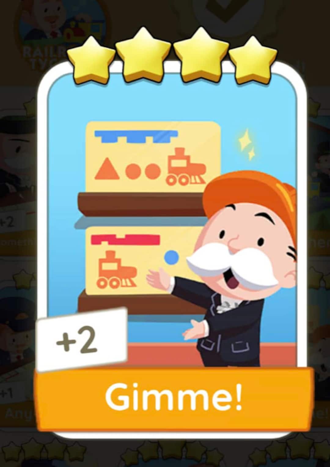 Monopoly Go Origins Album SET 14 Gimme 4 Stars Stickers READ ...