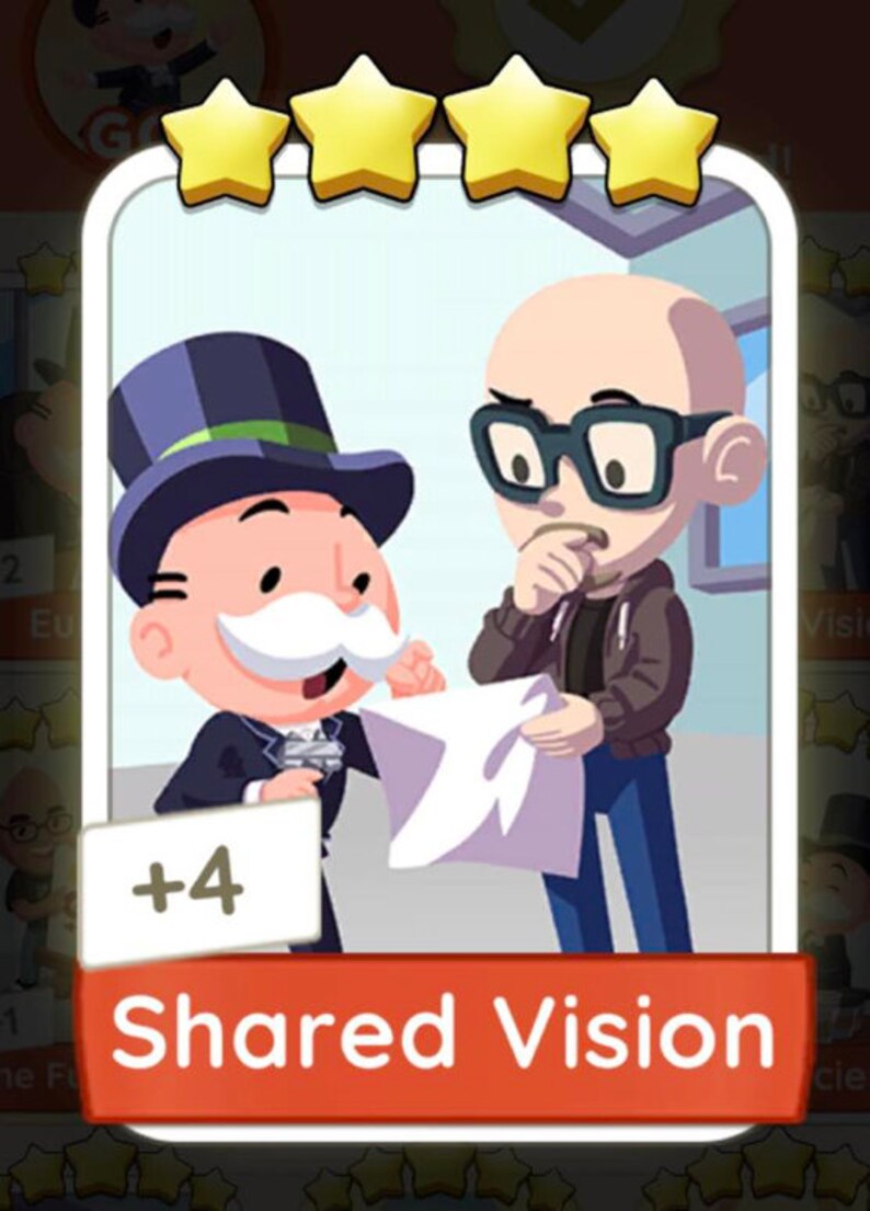 Monopoly Go Origins Album SET 21 Shared Vision 4 Stars Stickers READ ...