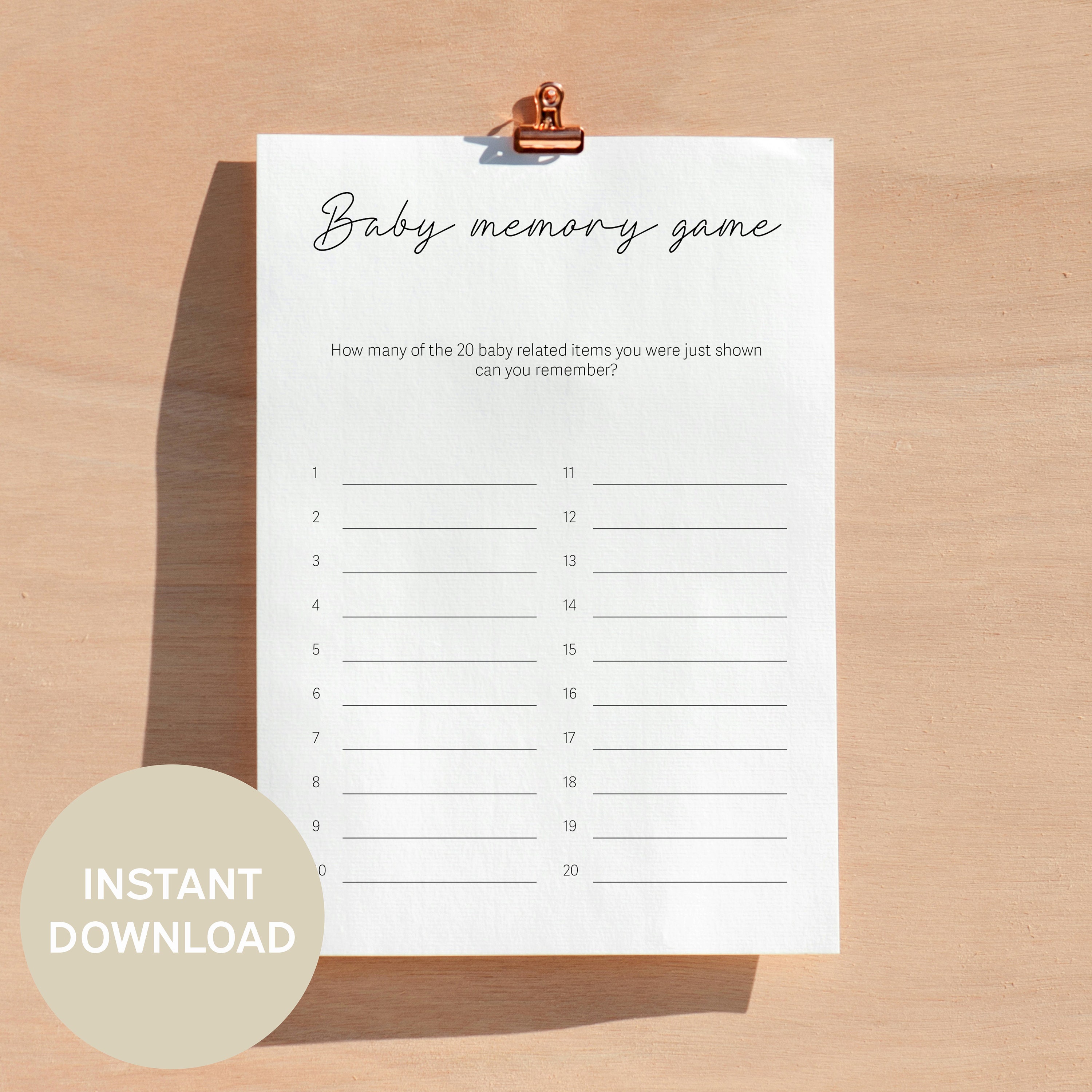 Baby Items Memory Game - Fun and Stimulating Baby Shower Activity - Etsy