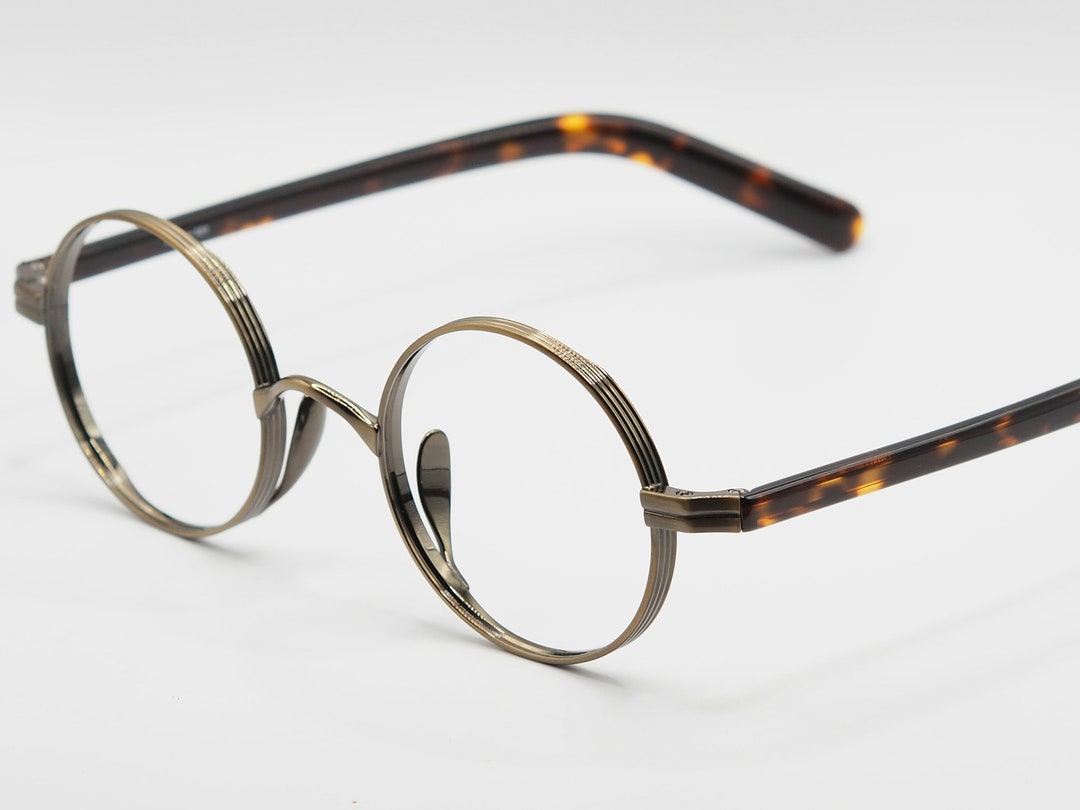 Vintage Titanium Round Eyeglass Frames: Handmade Retro Eyewear - Etsy