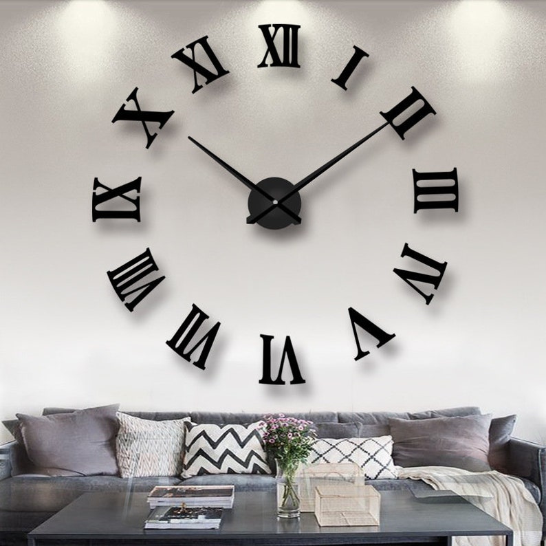 Modern Wall Clock With Scattered Numbers Unique Home Office Decoration ...