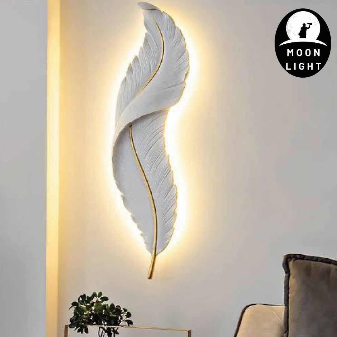 Polyester Leaf Grain Wall Art Light up Leaf Wall Decor With Light Night ...