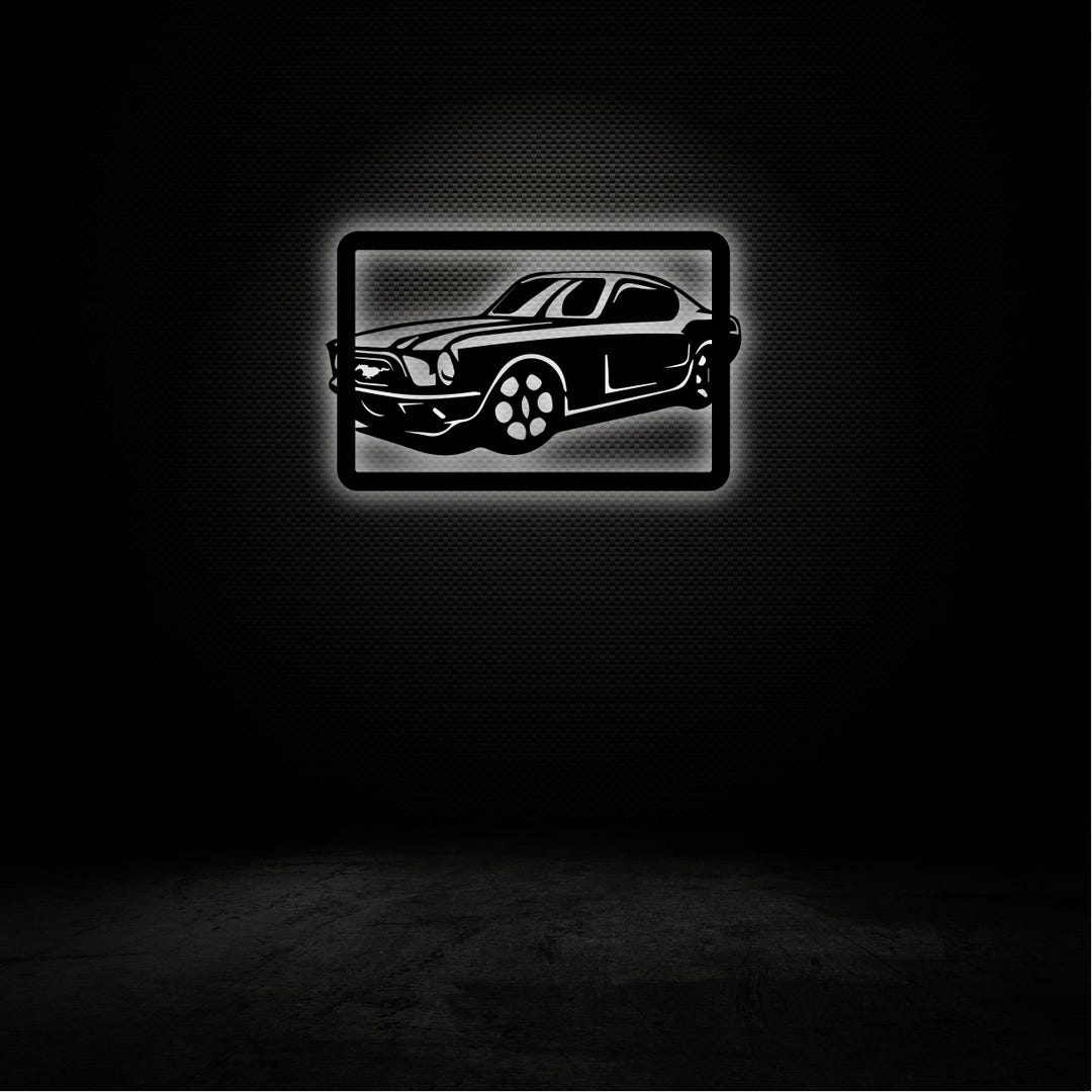 Car Themed Wall Decor Wood Car Decor Illuminated Car Decor Handmade Car ...