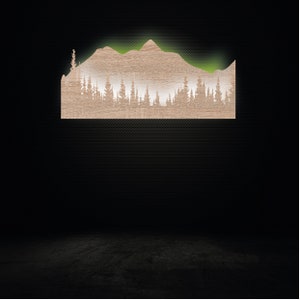 Forest Mountain Wall Art Light up Mountain Wall Decor With Light ...
