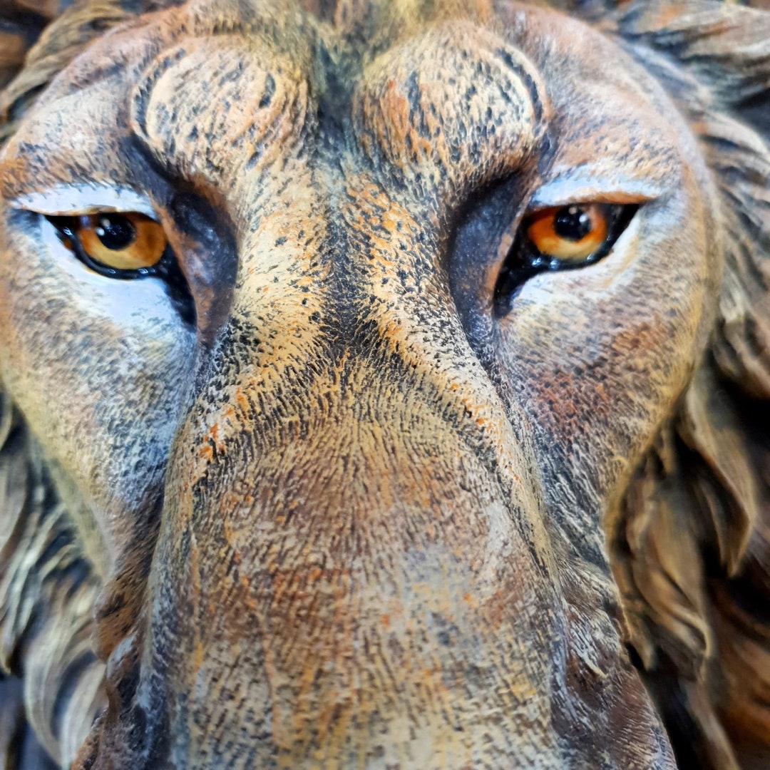3D Big Lion Head Wall Art Light up Lion Head Wall Decor With Sign Decor ...