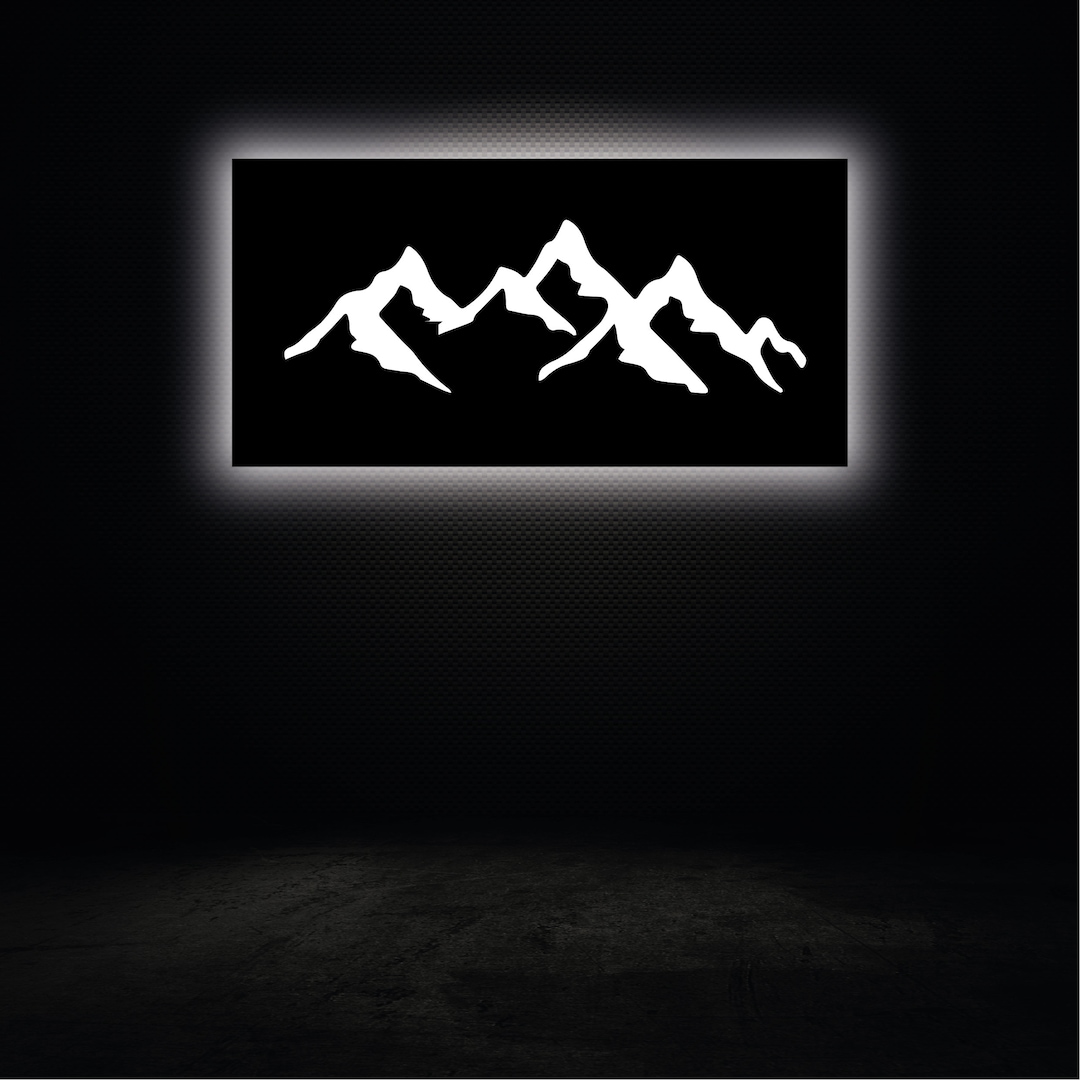 Illuminated Mountain Mountain Wall Decor Led Light Frame Mountain Led ...