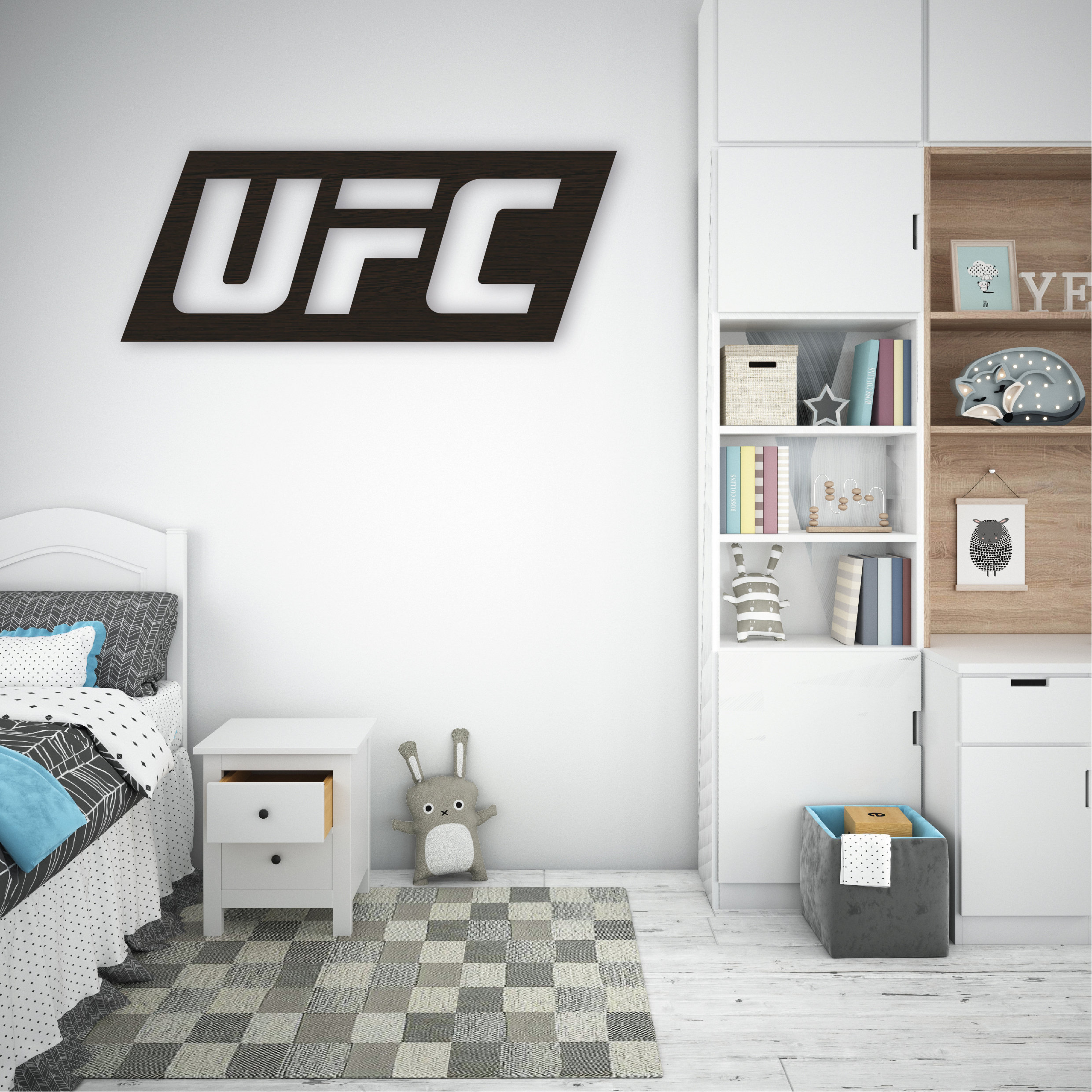 UFC Led Sign Illuminated UFC Wall Art Lighted Ufc Poster Home Wall ...