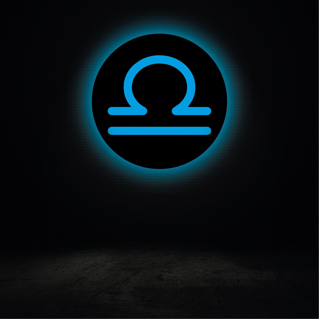 Libra Zodiac Signs Astrology Wall Art Illuminated Wall Decor Lighting ...