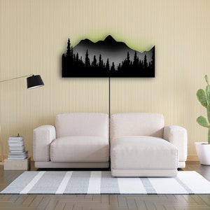 Forest Mountain Wall Art Light up Mountain Wall Decor With Light ...