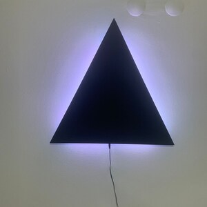 Triangle Geometric Shape Led Sign Illuminated Triangle Wall Art Lighted ...