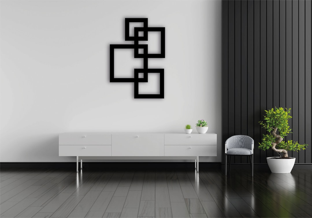 Nested Square Wall Art Decor Wooden Picture Nursery Sign Living Room ...