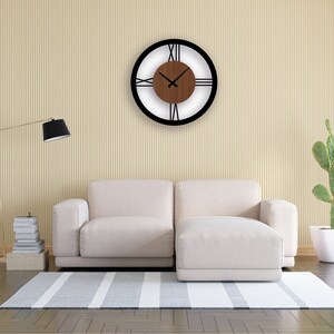 Roman Numerals LED Wall Clock Silent Wooden Wall Clock Elegant Decor ...