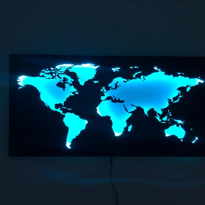 Lighted World Map - Etsy