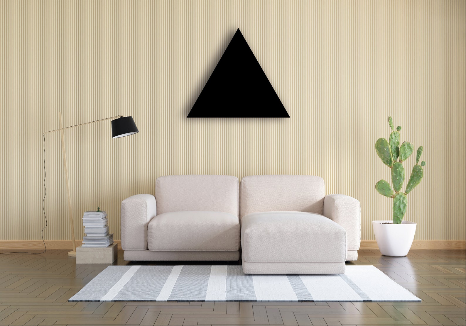 Triangle Geometric Shape Led Sign Illuminated Triangle Wall Art Lighted ...