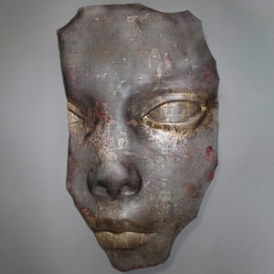 3D Stone Sculpture Abstract Face Object Mask Modern Concrete Stone View ...