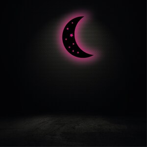 Half Moon Moonlight Led Sign Illuminated Moonlight Wall Art Lighted ...