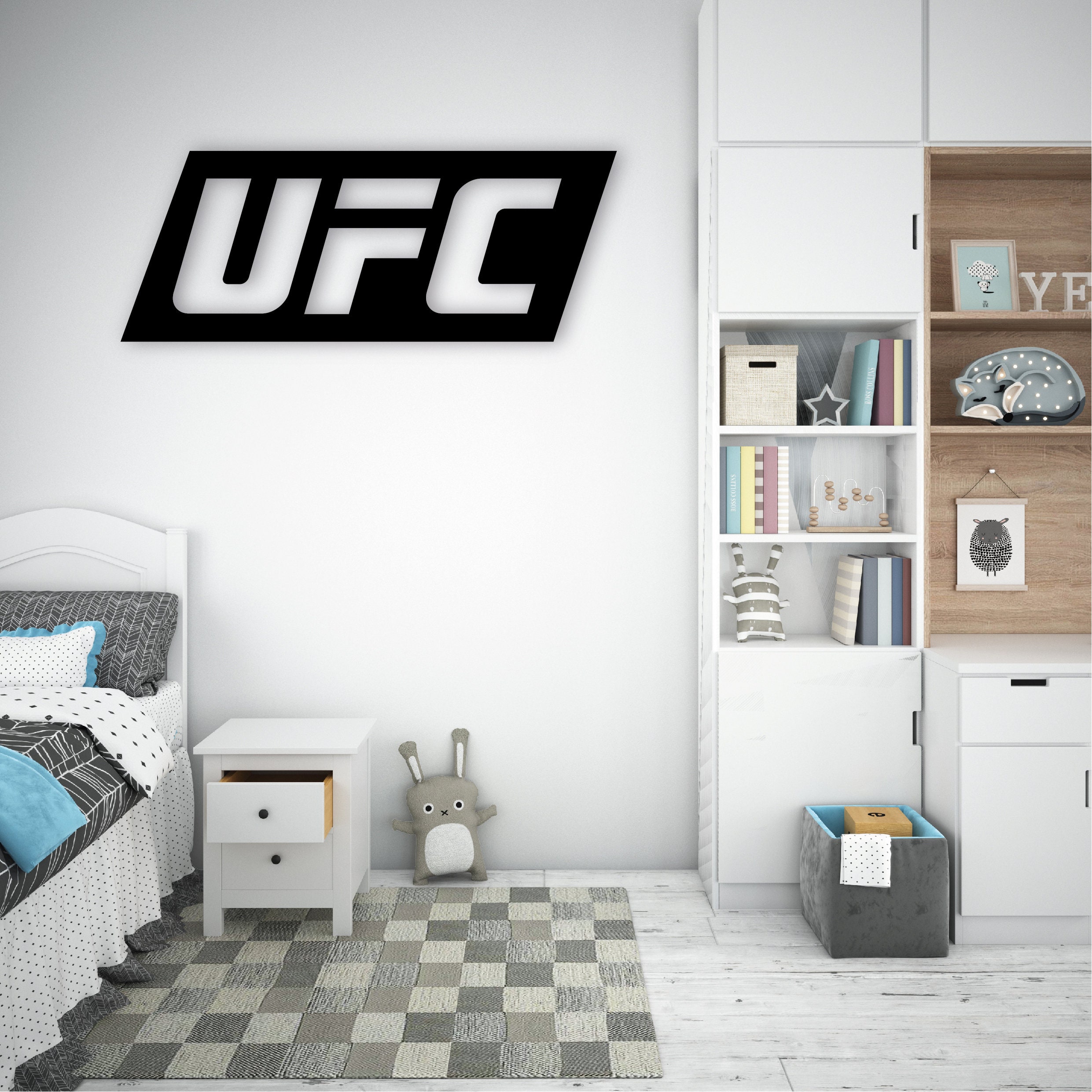 UFC Led Sign Illuminated UFC Wall Art Lighted Ufc Decor Lighted Home ...