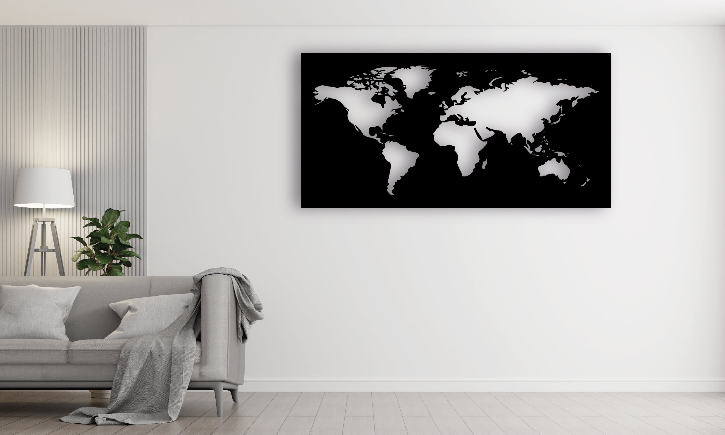 World Maps Led Sign Illuminated Maps Wall Art Lighted World Map Square ...