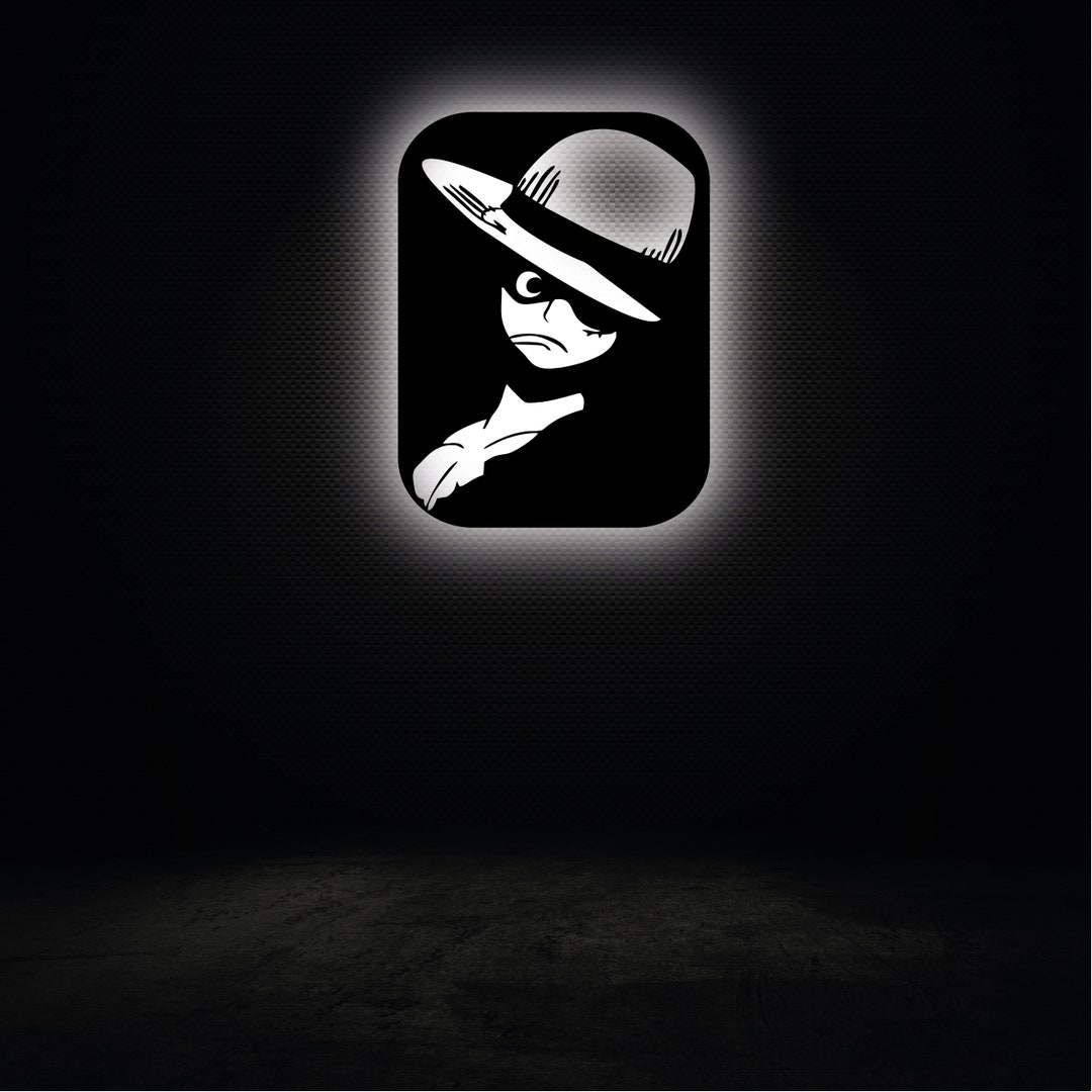 One Piece Luffy Wall Art Decor, Anime, Wooden Sign, Bedroom Decor Led ...