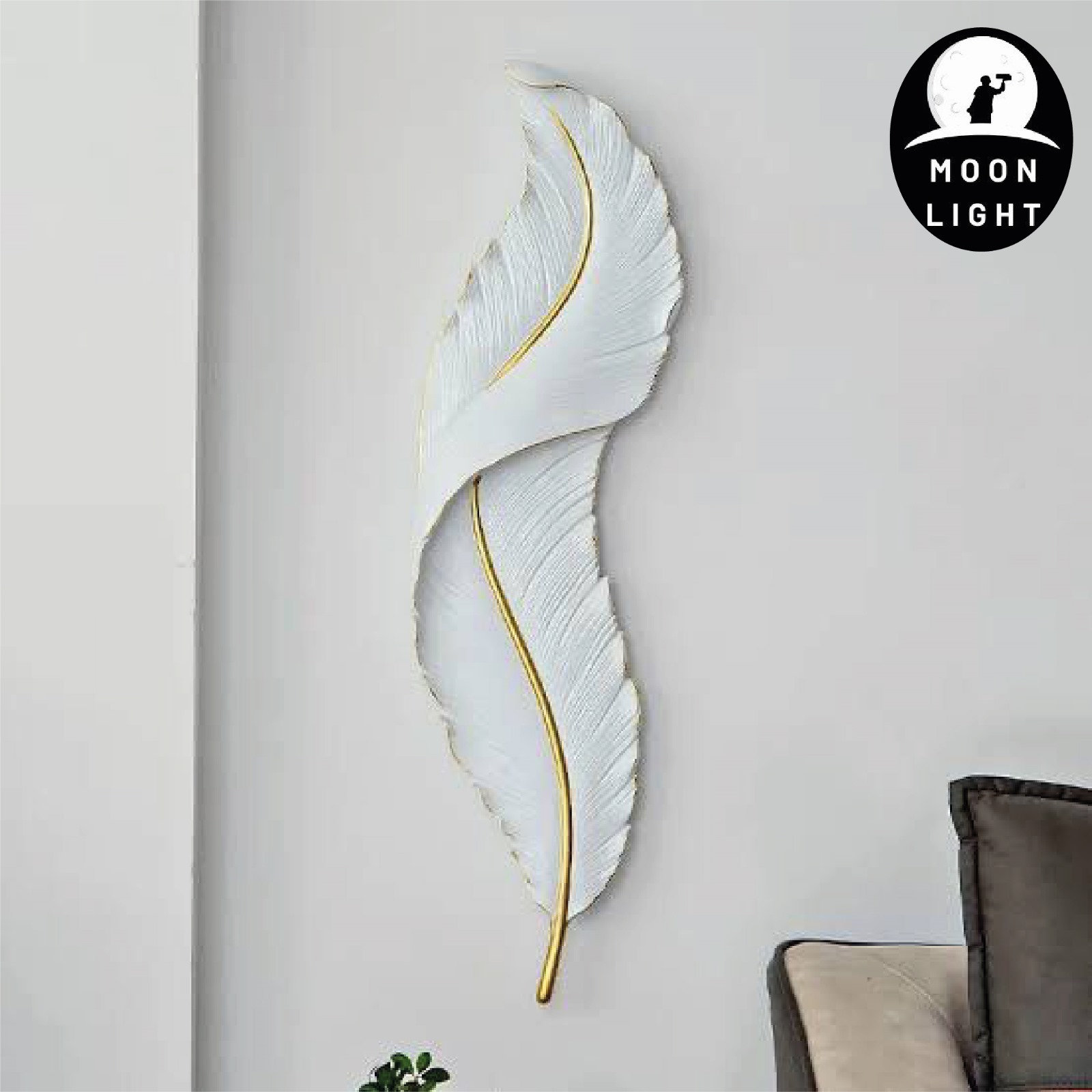 Polyester Leaf Grain Wall Art Light up Leaf Wall Decor With Light Night ...