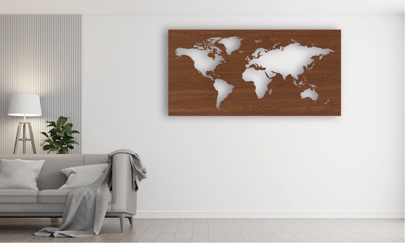 World Maps Led Sign Illuminated Maps Wall Art Lighted World Map Square ...