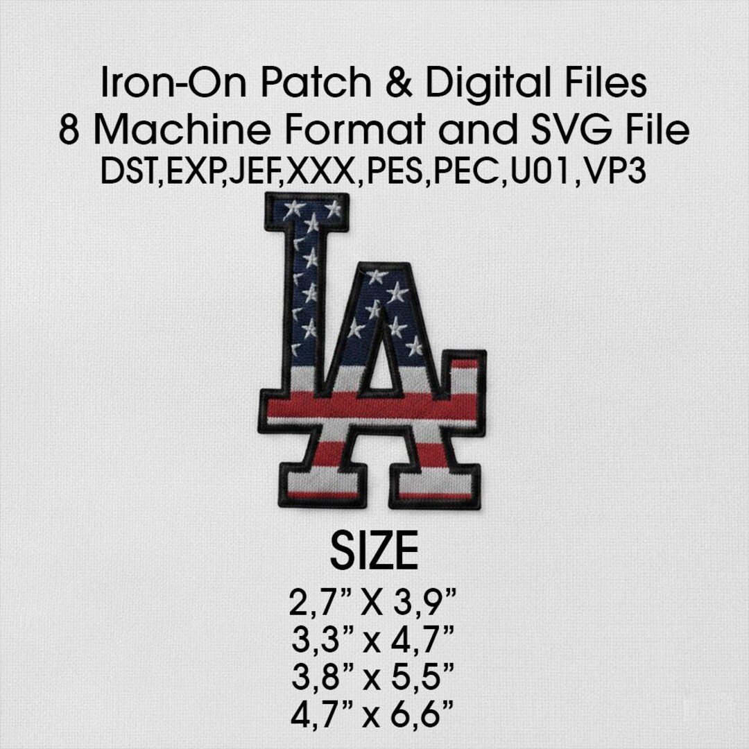 LA American Flag Embroidery File, Stars & Stripes (dst, Exp, Jef, Pes ...