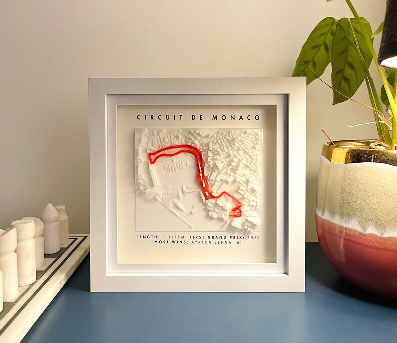 Personalised Monaco F1 Circuit Print Framed 3D Formula 1 Track Wall Art ...