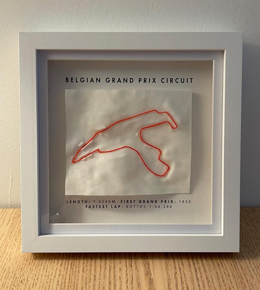 Belgian Formula Racing Framed 3d Printed Circuit Map Model With ...