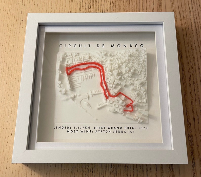 Personalised Monaco F1 Circuit Print Framed 3D Formula 1 Track Wall Art ...