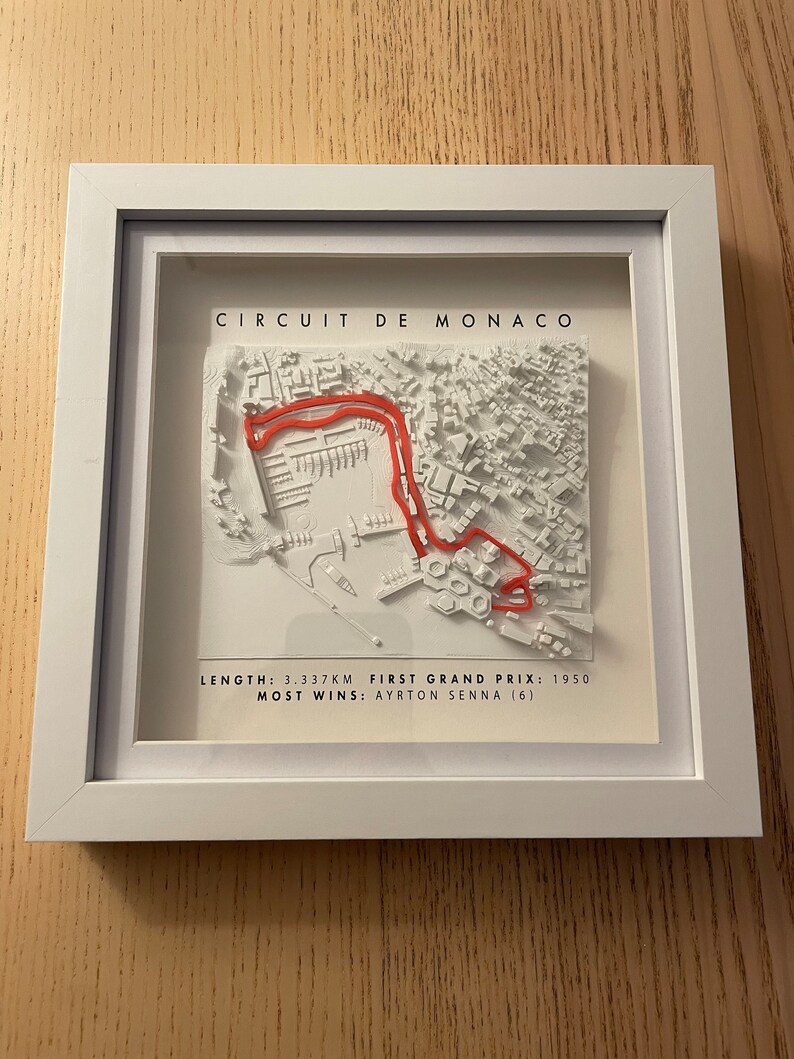 F1 Monaco Track 3d Print Framed F1 Gift - Etsy