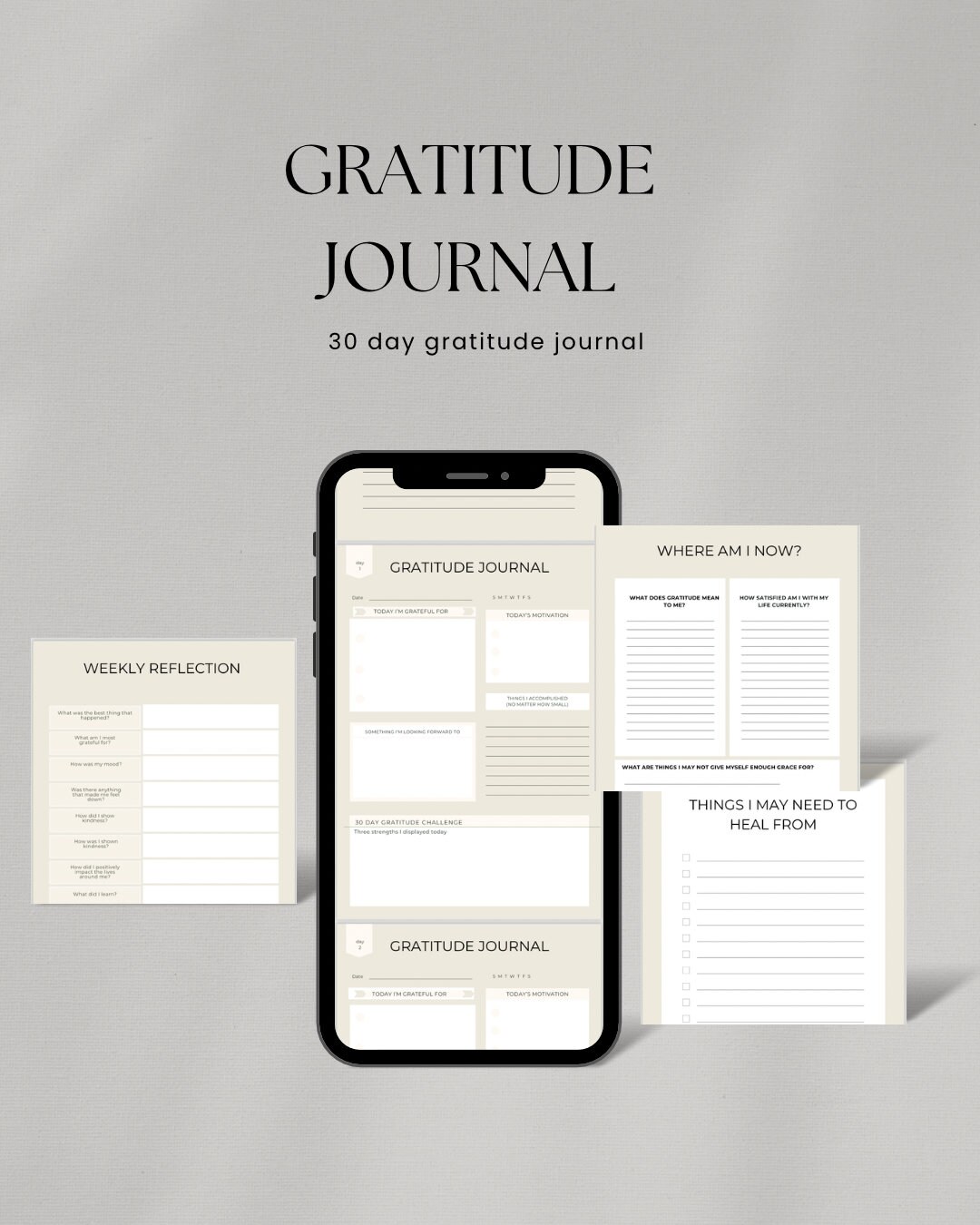 30 Day Gratitude Journal - Etsy