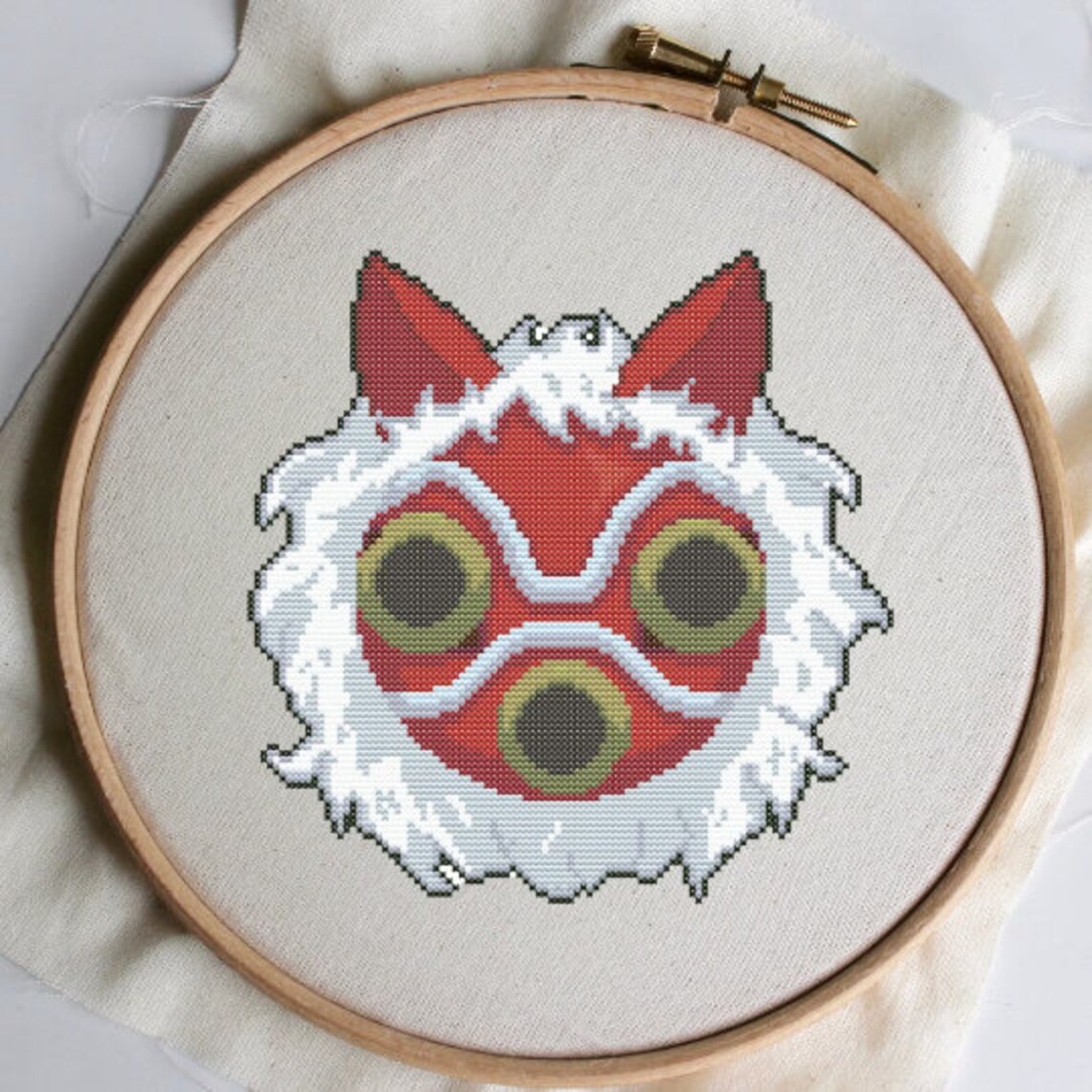 Princess Mononoke San Mask Cross Stitch Pattern Instant Download - Etsy