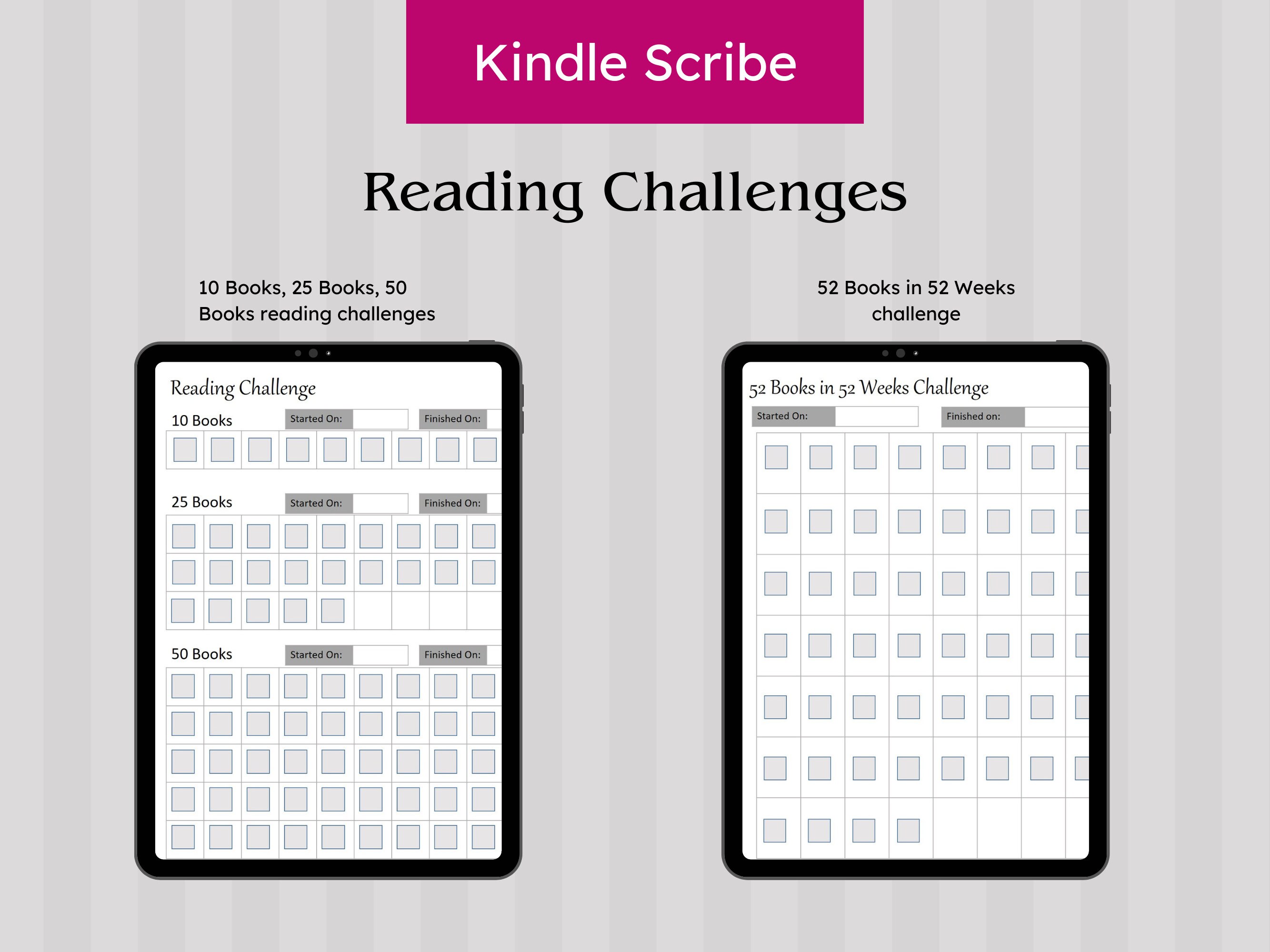 Digital Reading Journal for Kindle Scribe, Reading Planner for Book ...