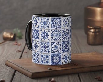 Portuguese Tiles Mug - Color Azulejo Mosaic Tea Cup - Etsy