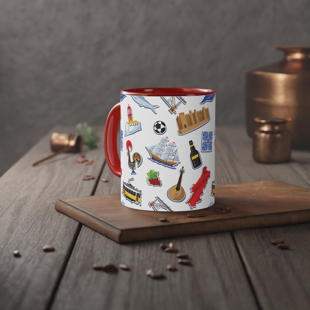 Portuguese Symbols Mug - Fado Guitar Cup - Galo De Barcelos Mug ...