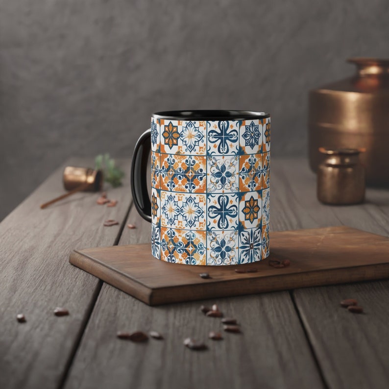Portuguese Tiles Mug - Color Azulejo Mosaic Tea Cup - Etsy