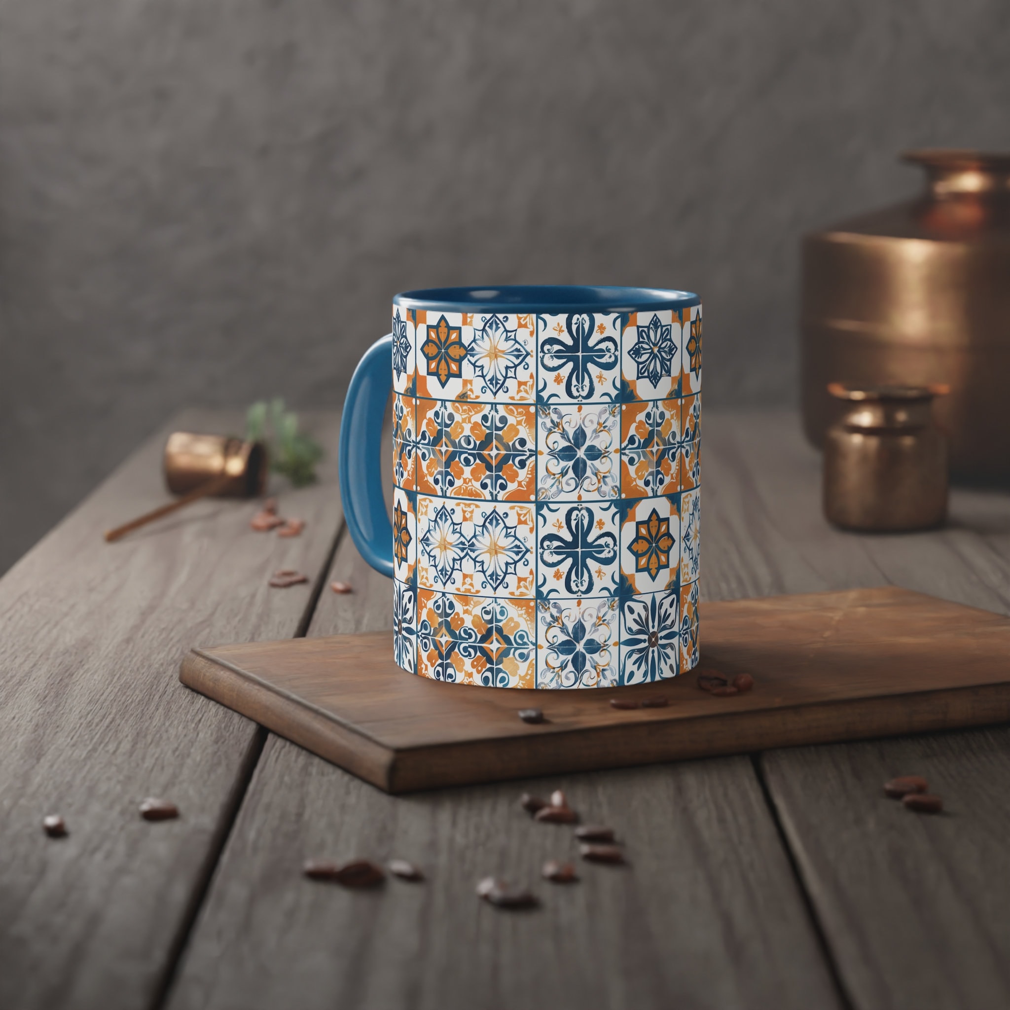 Portuguese Tiles Mug - Color Azulejo Mosaic Tea Cup - Etsy