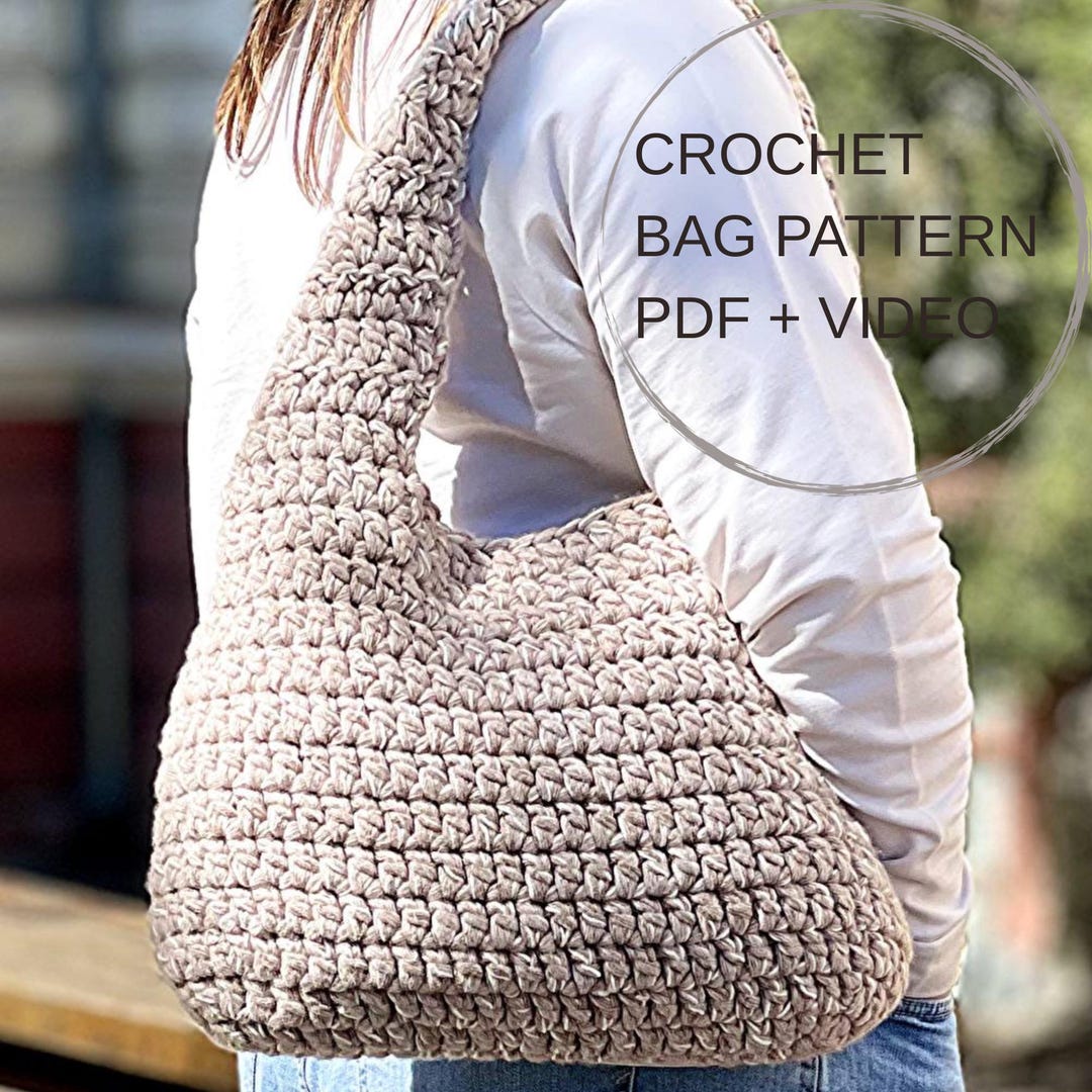 Crochet Tote Bag Pattern | Easy Beginner Bag | Scrap Yarn Project | PDF ...